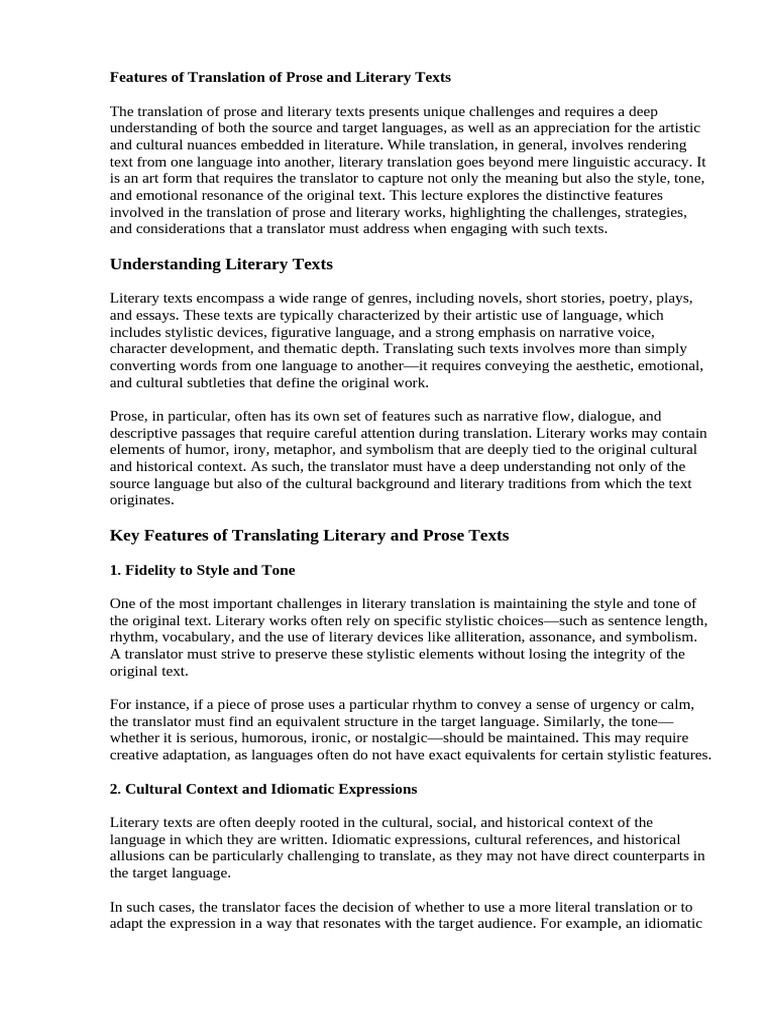 Challenges in Literary Translation | PDF | Translations | Narrative