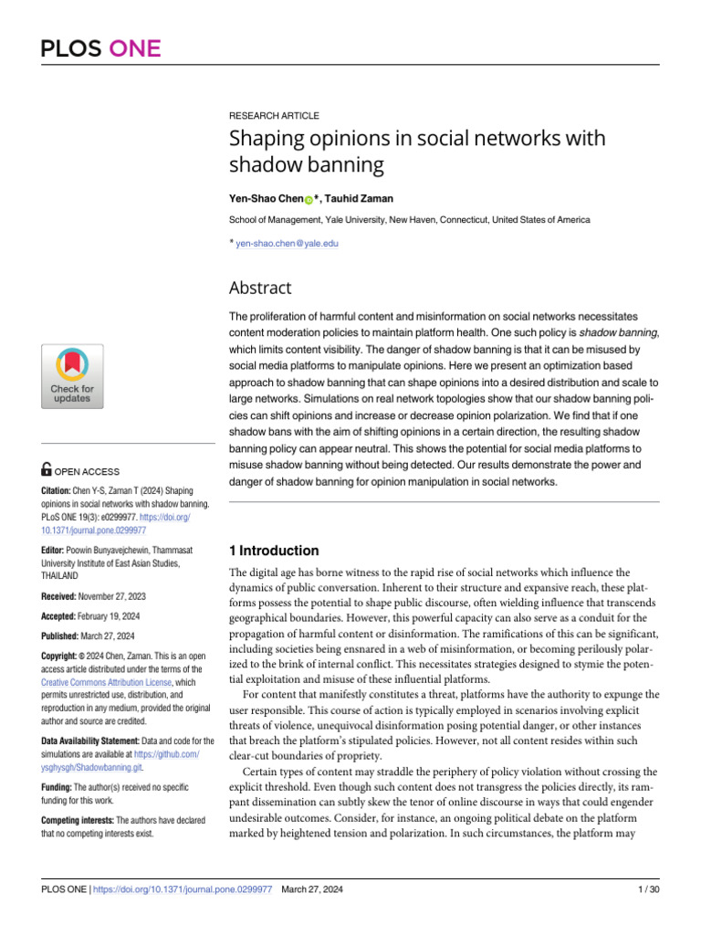 Shaping Opinions in Social Networks | PDF | Social Network | Linear ...