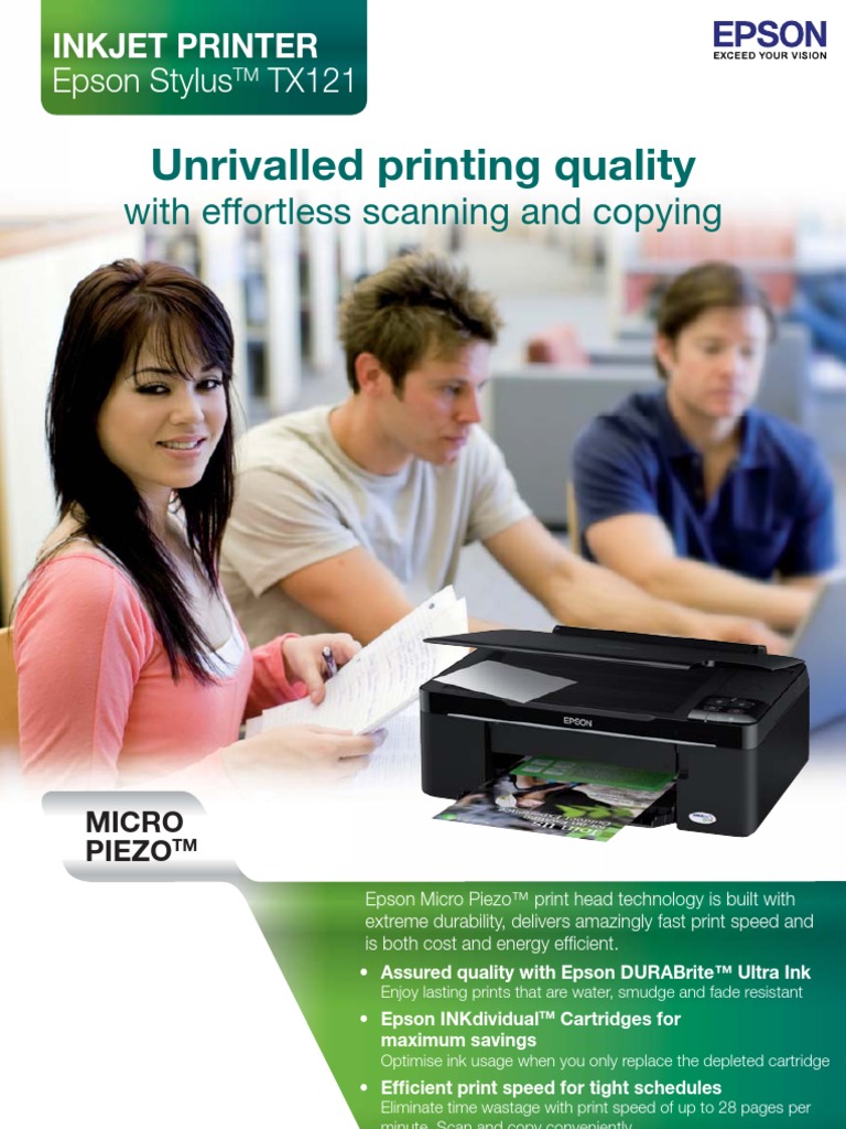 Epson Stylus TX121 | PDF | Printer (Computing) | Image Scanner