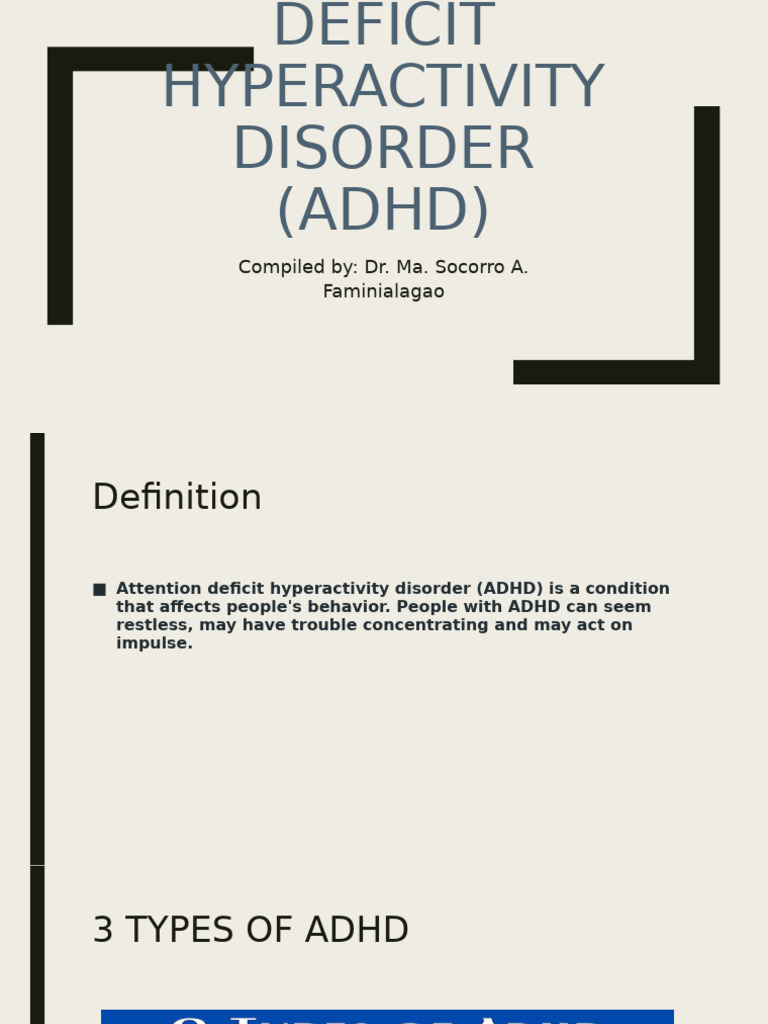 Attention Deficit Hyperactivity Disorder ADHD | PDF | Attention Deficit Hyperactivity Disorder ...