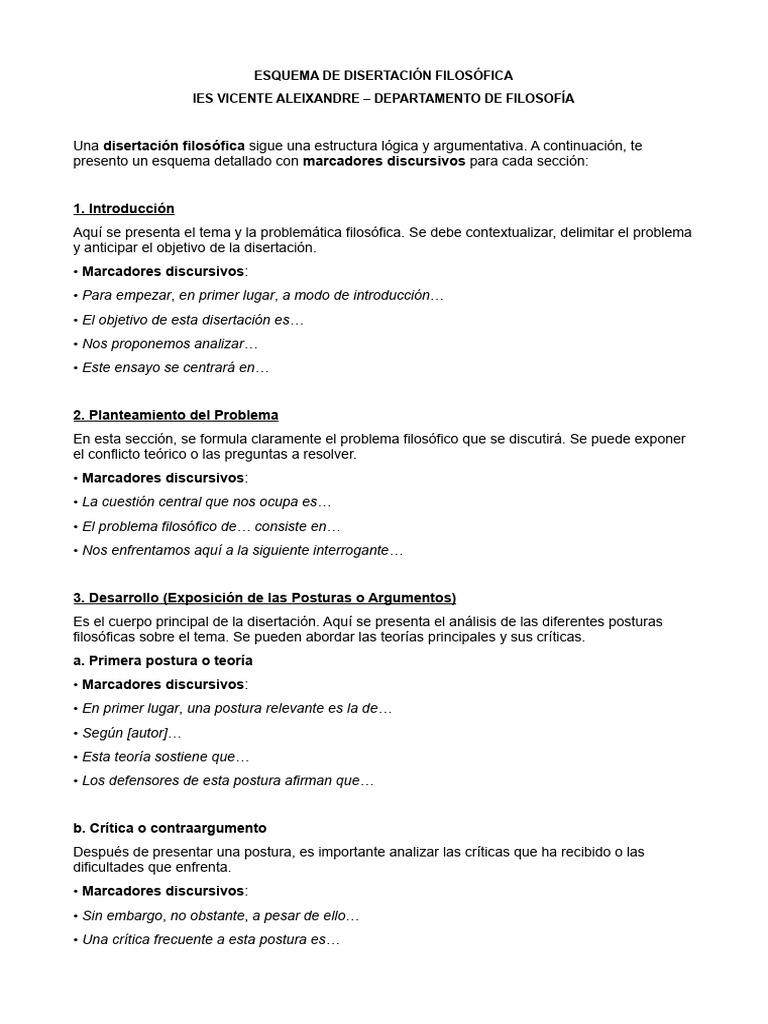 Estructura de Disertacion Filosofica | PDF | Teoría | Lógica