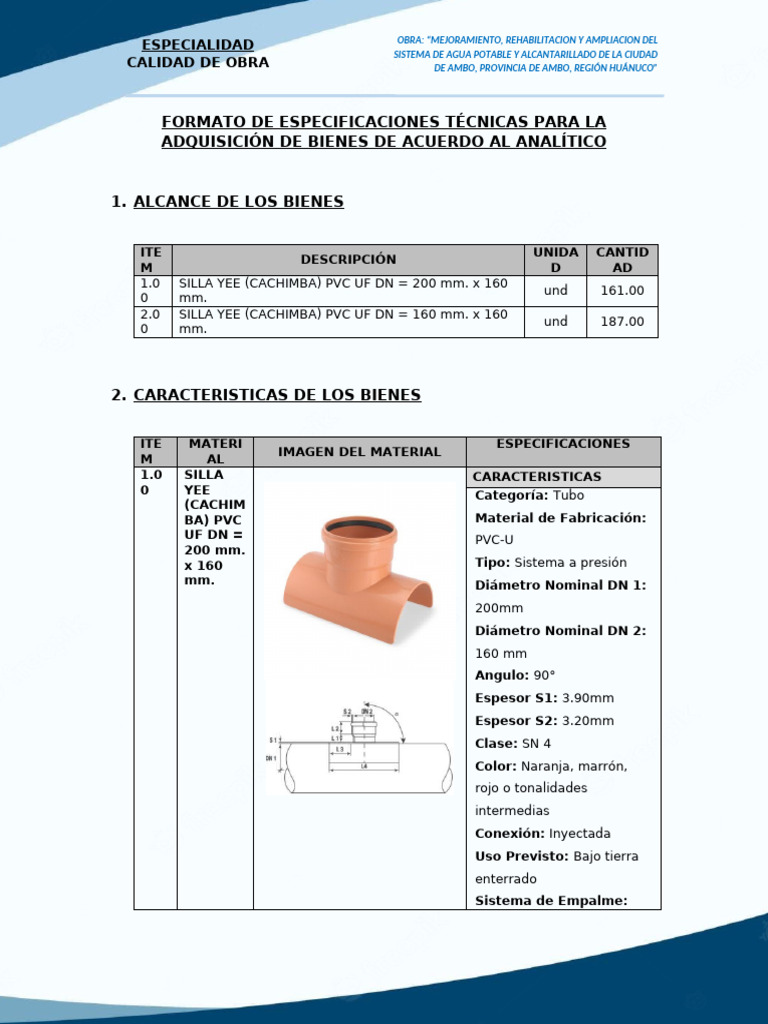 Cachimbas PVC para Alcantarillado Ambo | PDF | Sustancias químicas ...