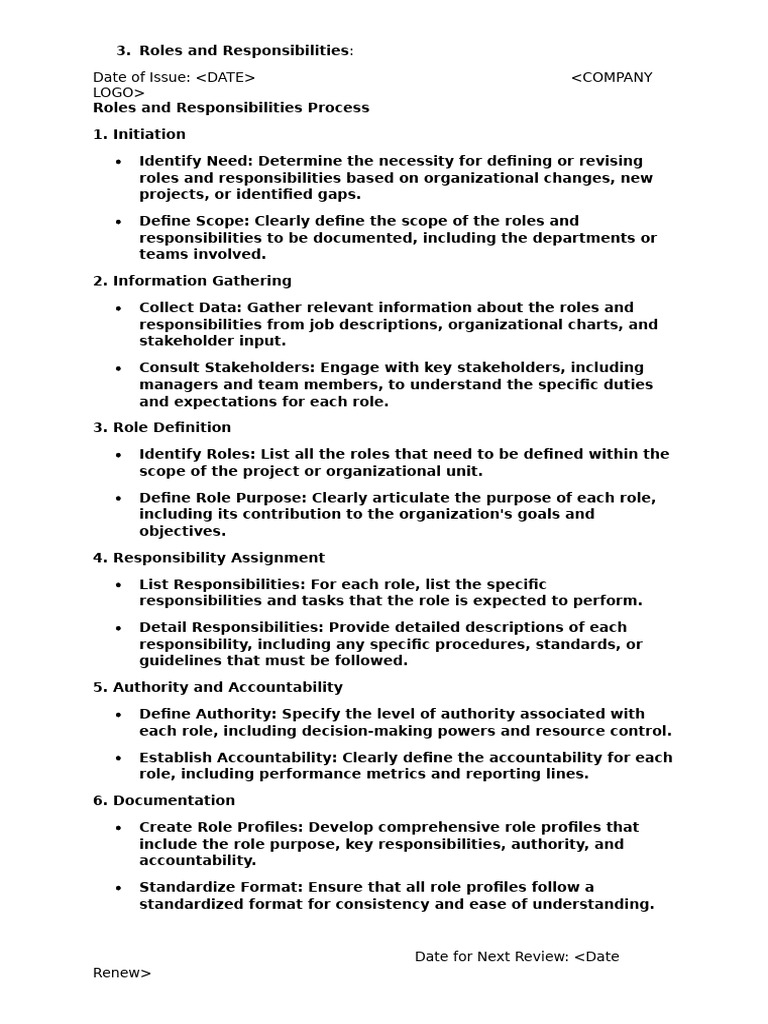 Roles and Responsibilities | PDF | Regulatory Compliance | Business
