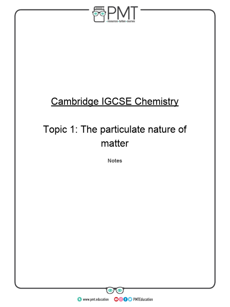 Topic 1 - The Particulate Nature of Matter | PDF | Gases | Ammonia