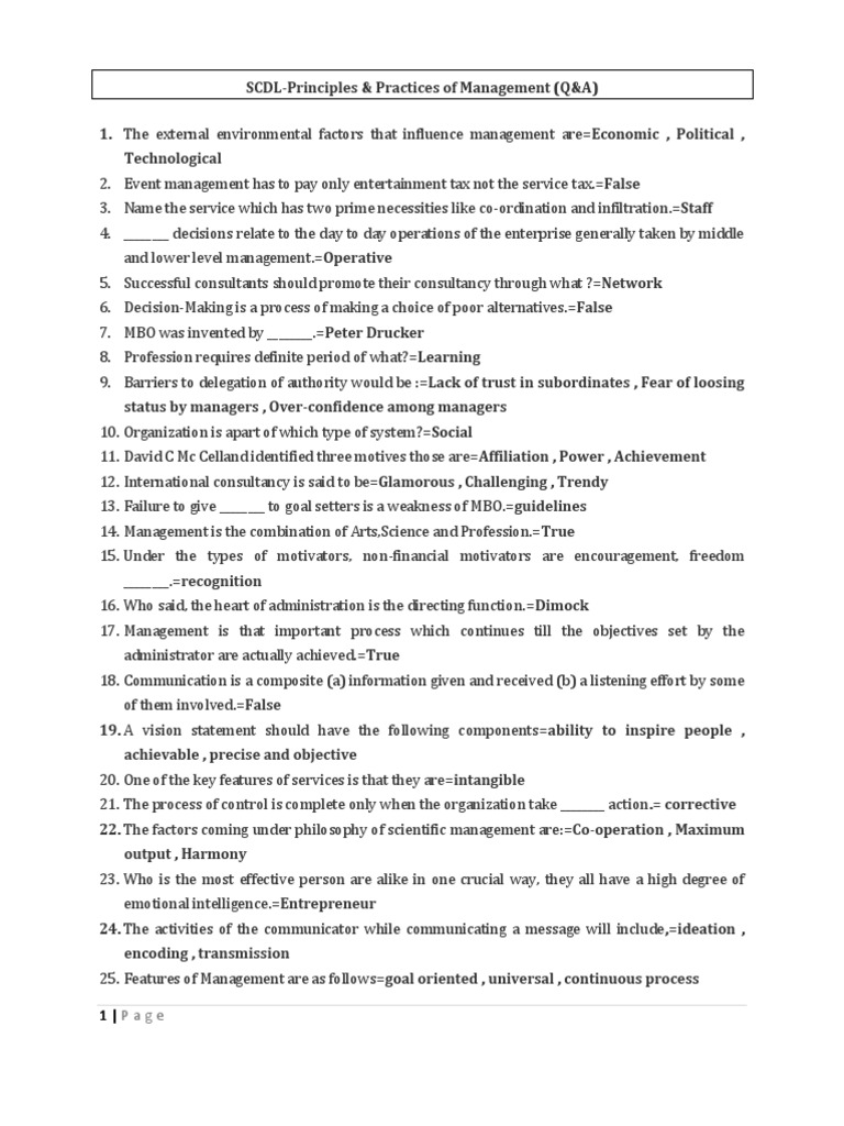 SCDL PPM Questions | PDF | Governance | Strategic Management