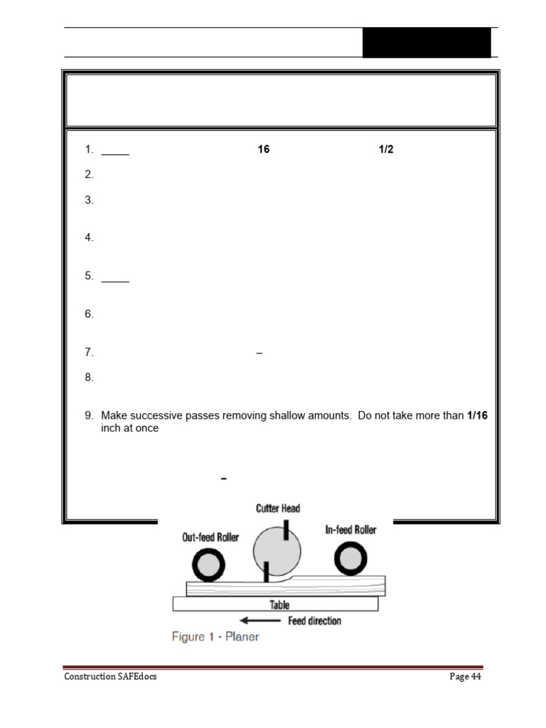 Planer Safety | PDF