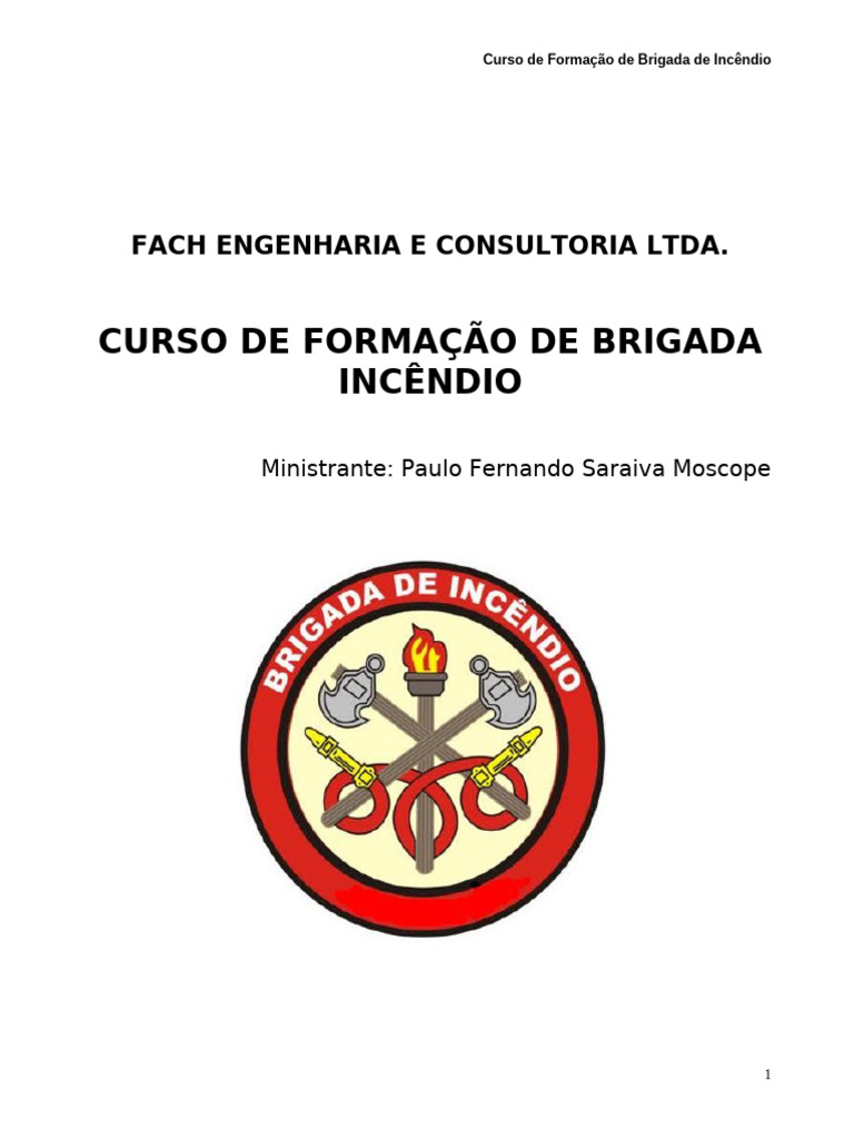 Apostila Brigada de Incêndio RT 15 | PDF | Dióxido de carbono | Incêndios