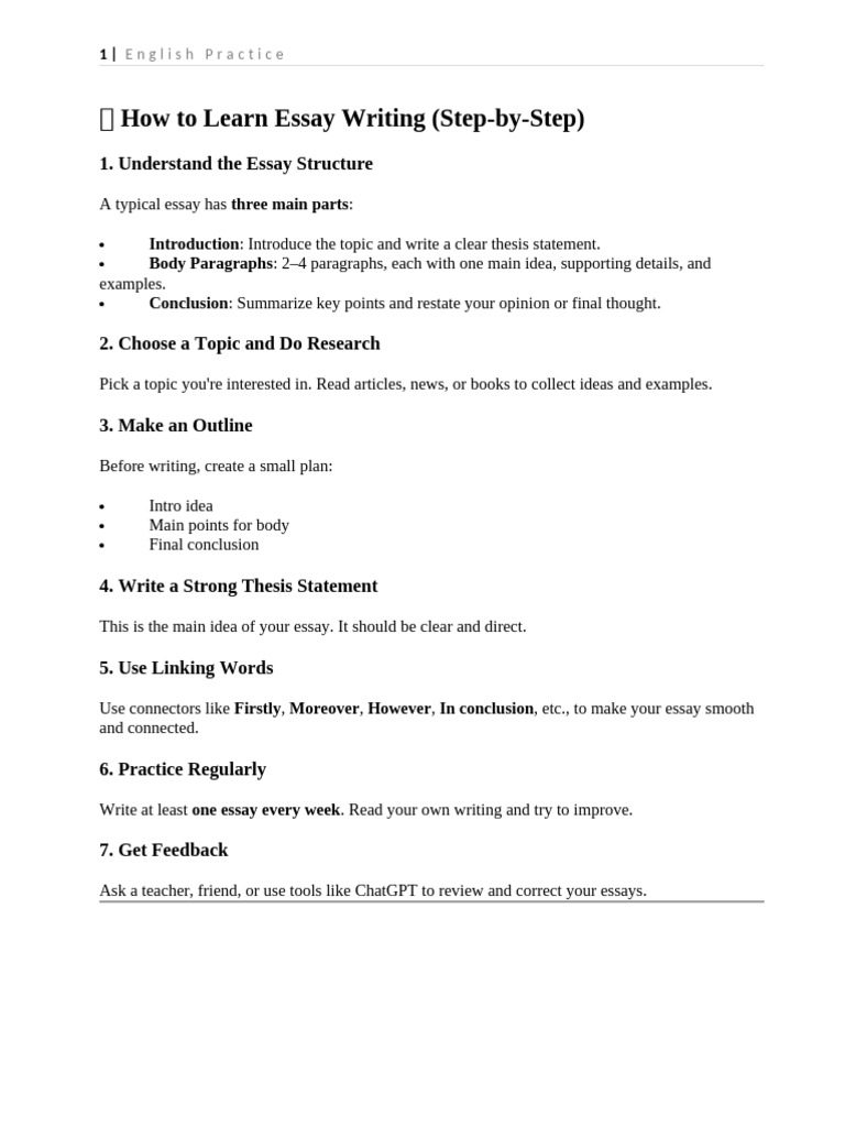 ? How To Learn Essay Writing | PDF | Artificial Intelligence ...