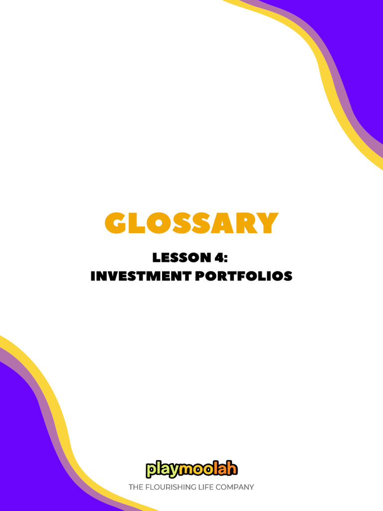 Glossary For Lesson 4-Investment Portfolios | PDF