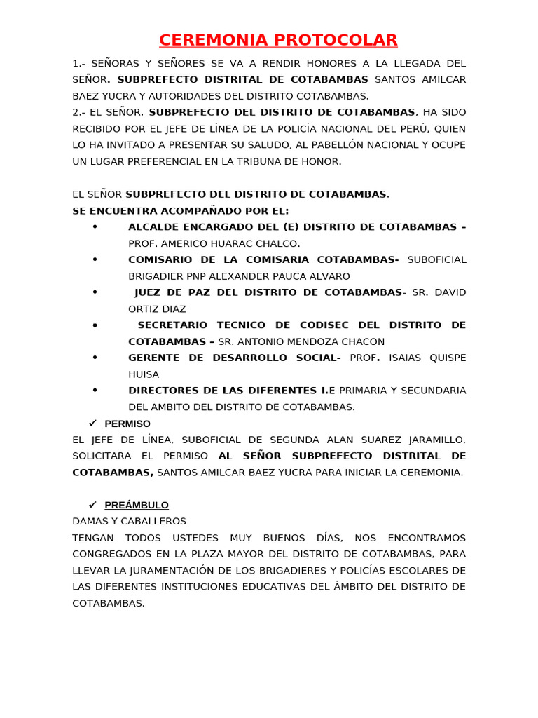 Ceremonia Protocolar 25-04-2025 | PDF