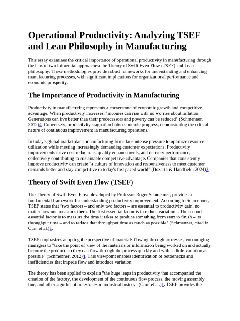 Operational Productivity 1 | PDF | Lean Manufacturing | Business Process