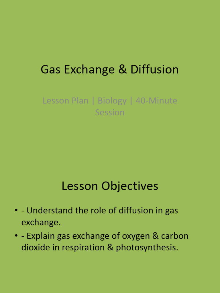 Gas Exchange & Diffusion Lesson Plan | PDF