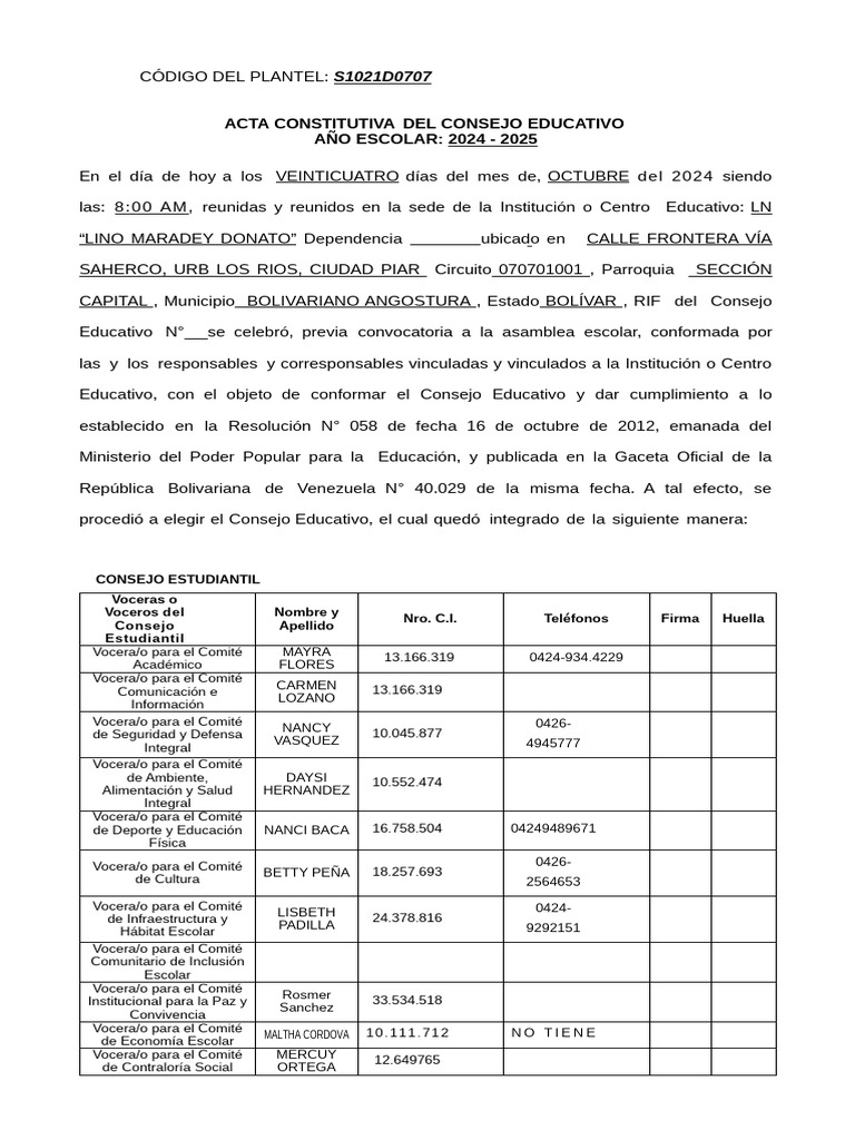 Acta Constitutiva 2024 2025 LMD | PDF
