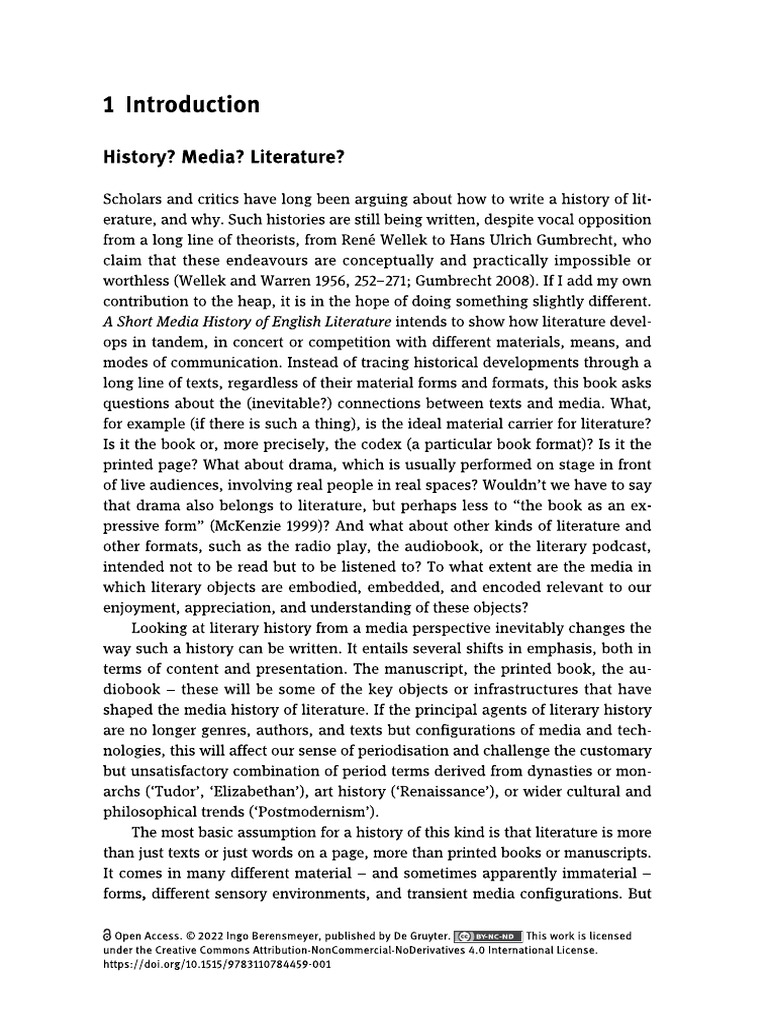 Excerpts From A Short Media History of English Literature | PDF