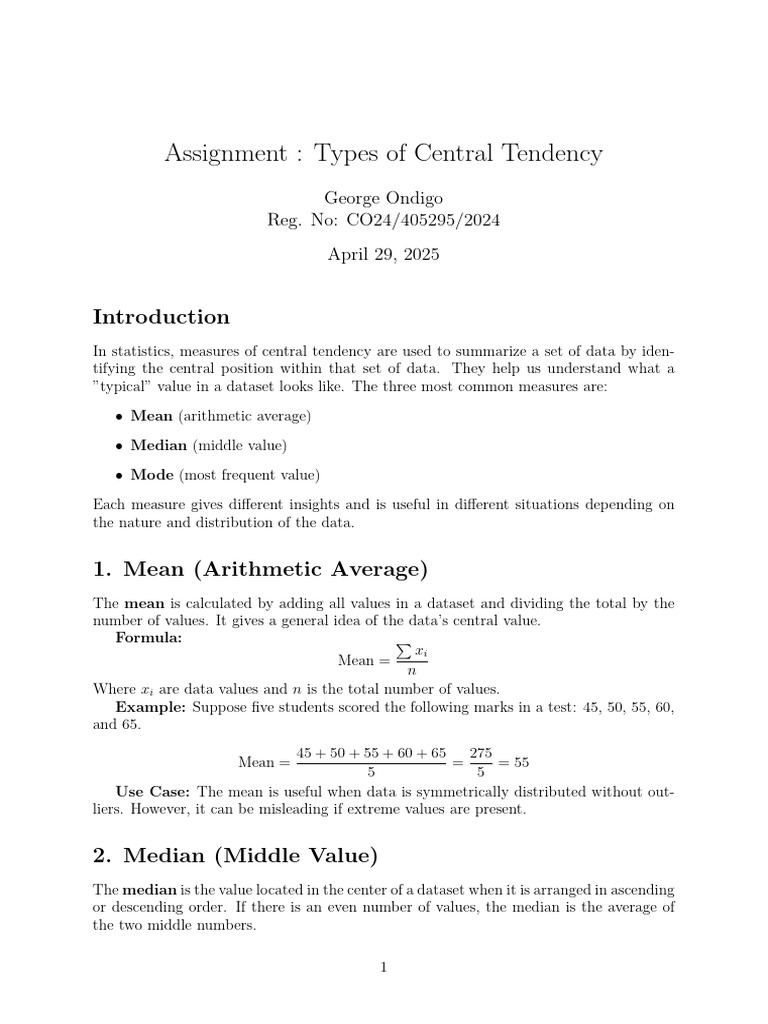Probability Ans Statistics Assignment 2 | PDF | Mode (Statistics) | Mean