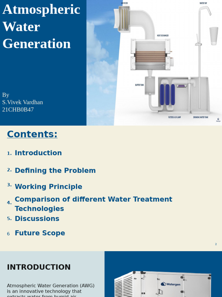 Atmospheric Water Generation | PDF