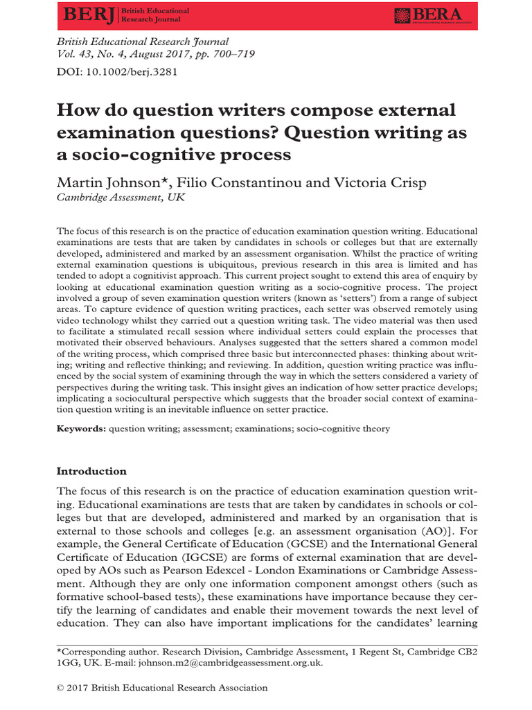 Johnson Et Al-2017-British Educational Research Journal | PDF ...