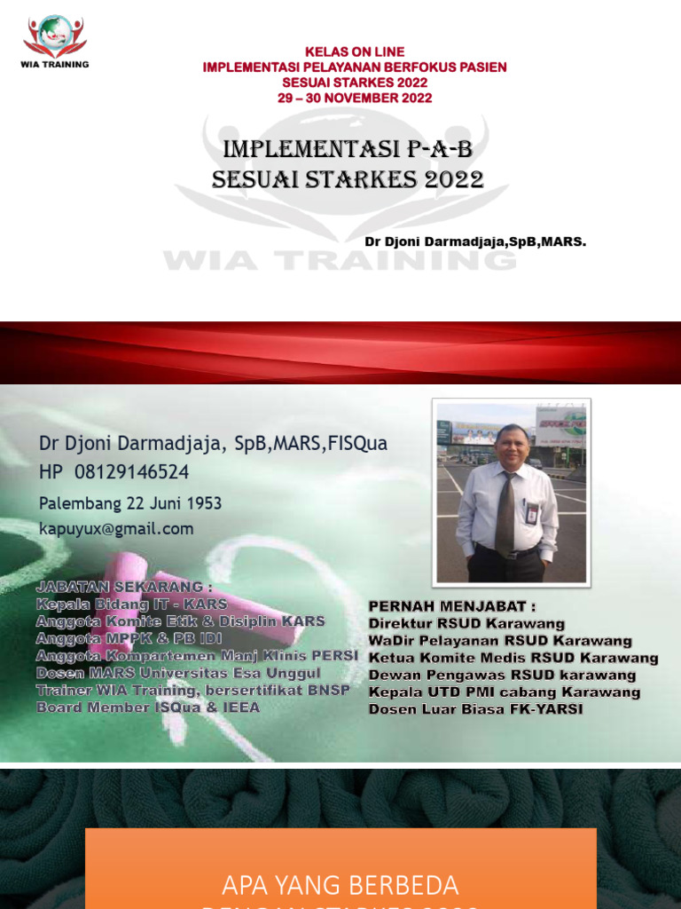 DR Djoni Implementasi Pab Sesuai Starkes 2022 - 1980 | PDF