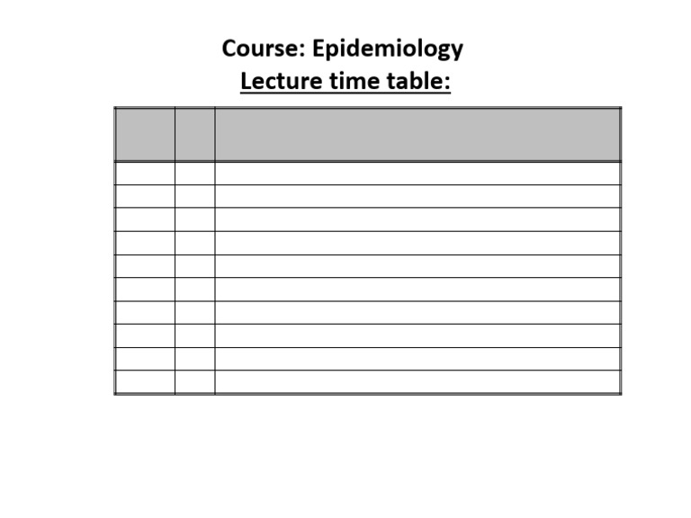 1 - Lecture Time Table | PDF
