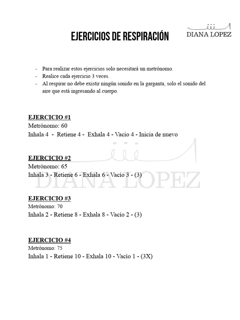 Ejercicios de Respiración | PDF