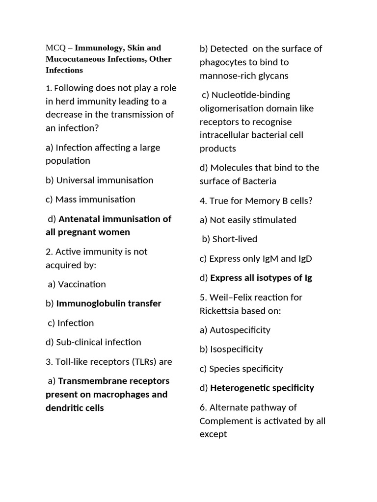 Immunology, Skin Infection & Miscellaneous | PDF | Antibody ...