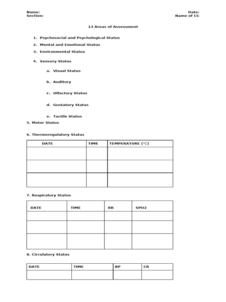 UC FORMAT 13 Areas of Assessment | PDF