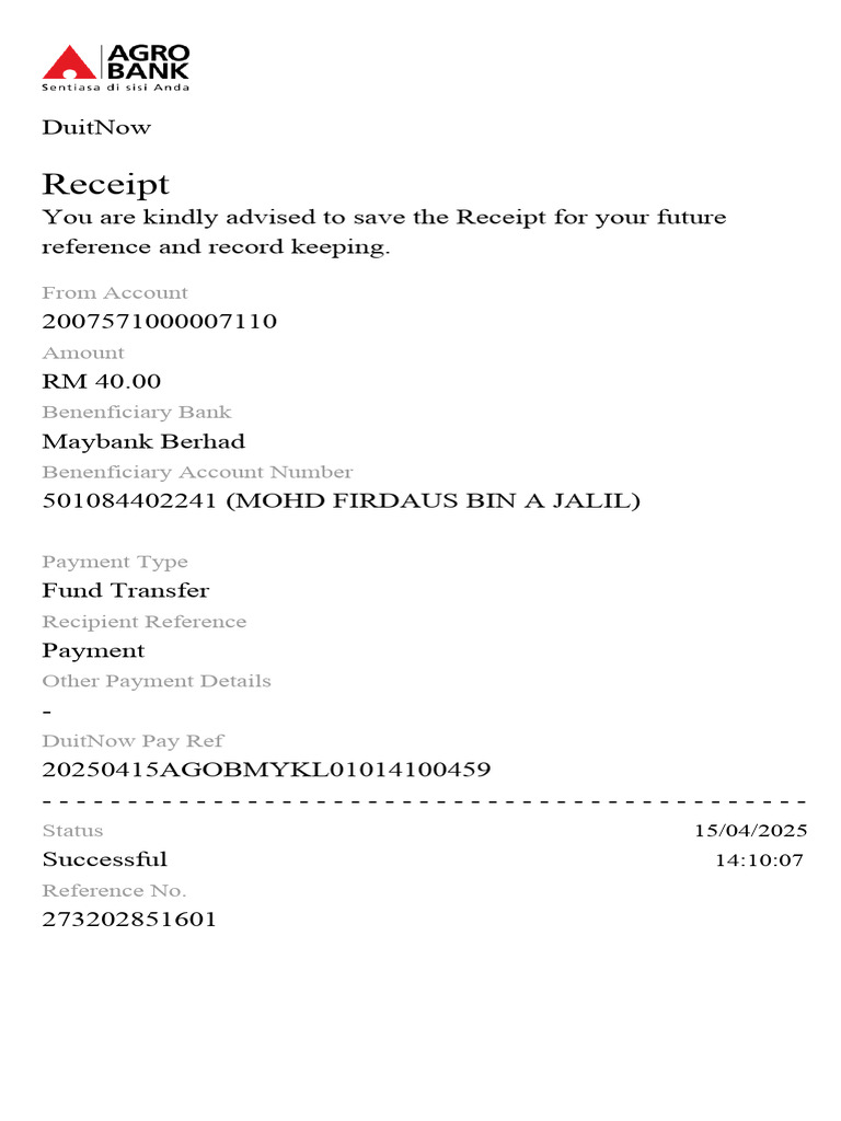DuitNow Receipt | PDF
