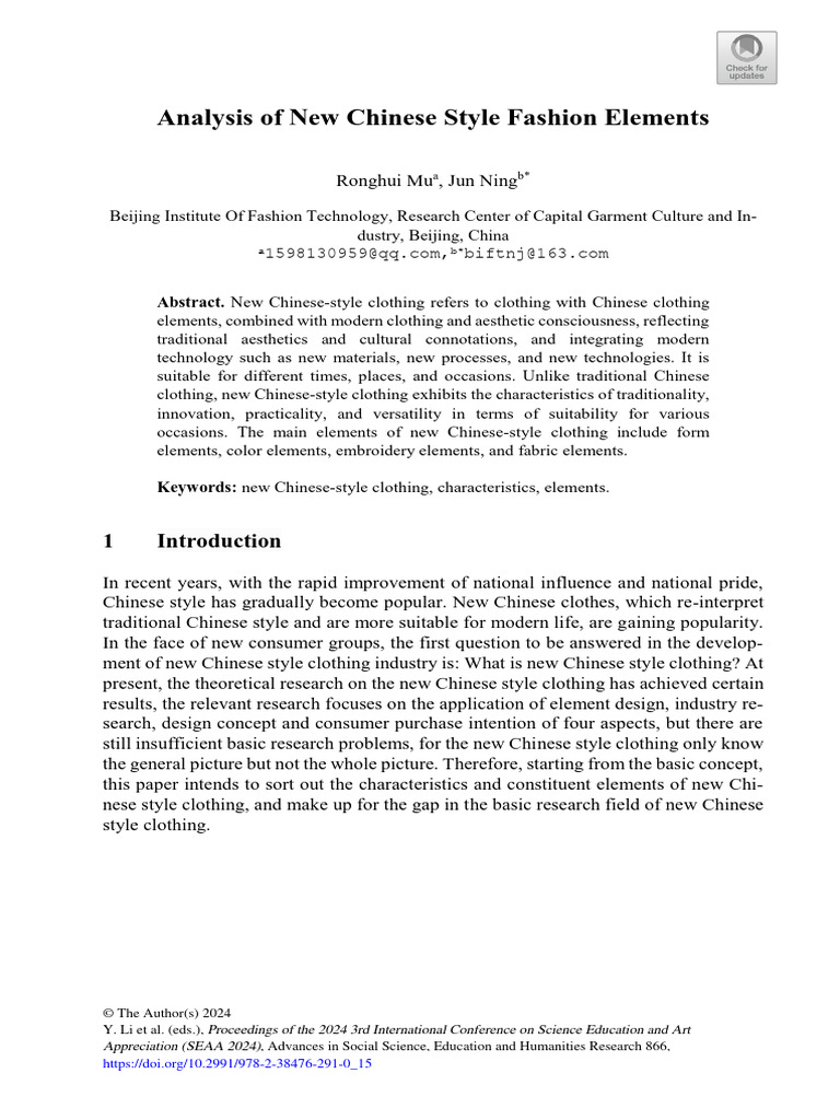 Elements of New Chinese Style Fashion | PDF | Textiles | Clothing
