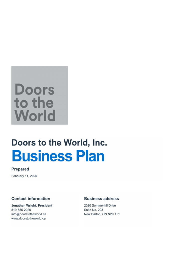 Business Plan Examples | PDF