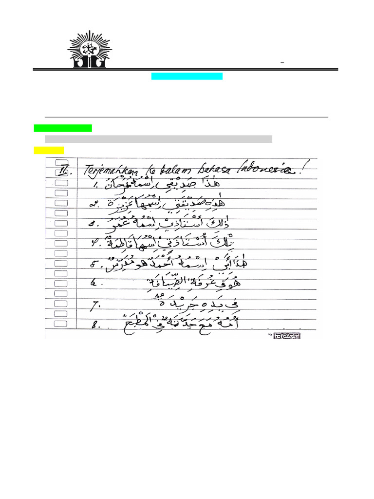 Soal STS B. Arab X | PDF