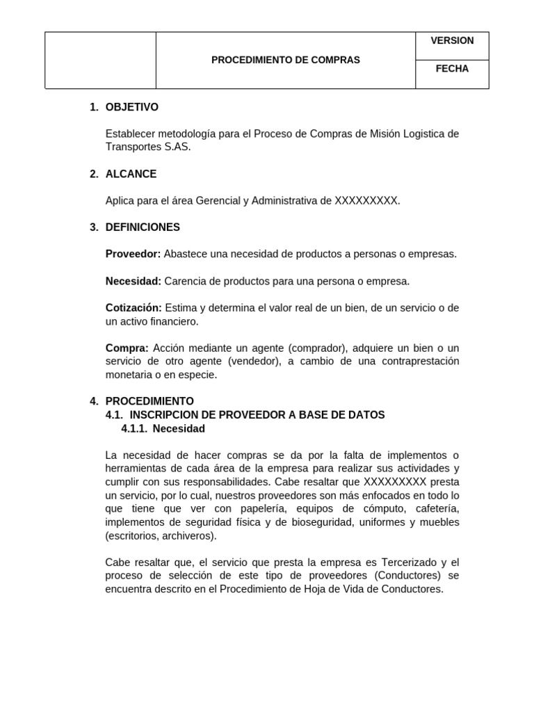 Procedimiento de compras | PDF | Business | Economias