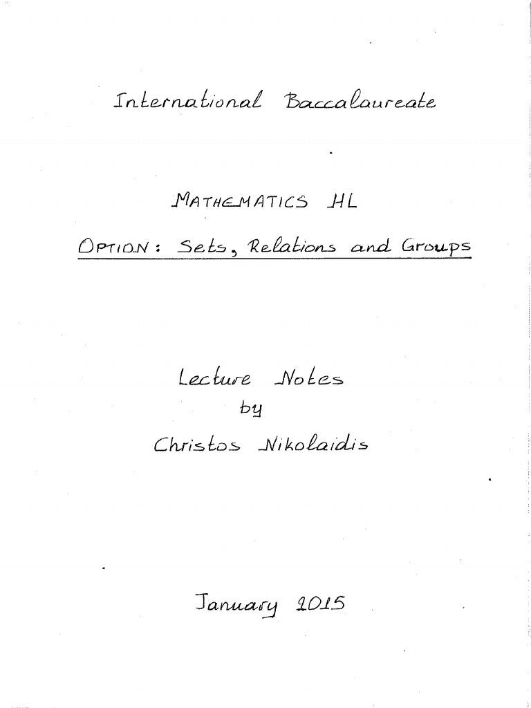 Sets Relations and Groups | PDF