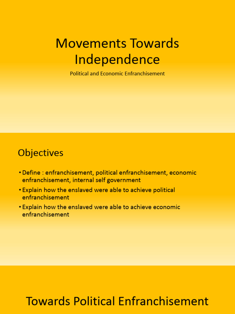Enfranchisement in Caribbean Independence | PDF | Abolitionism | Slavery