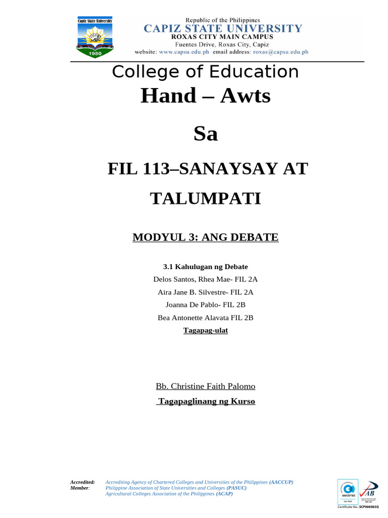 Yunit 3 Ang Debate | PDF