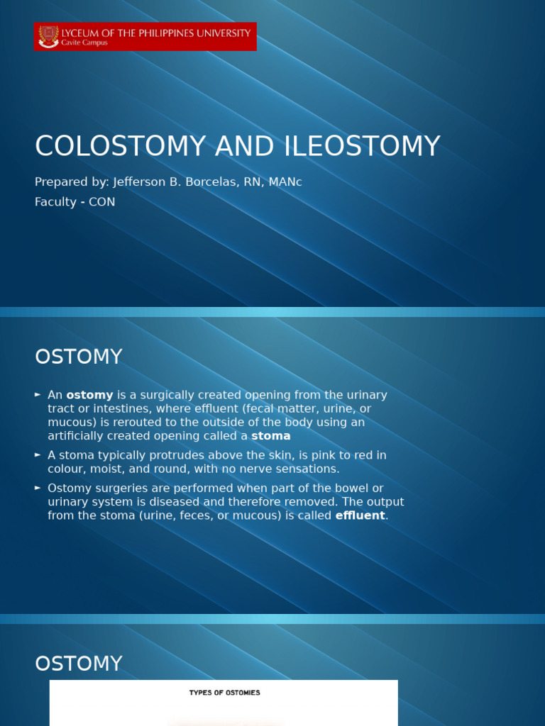 Colostomy and Ileostomy | PDF | Diseases And Disorders | Medical ...