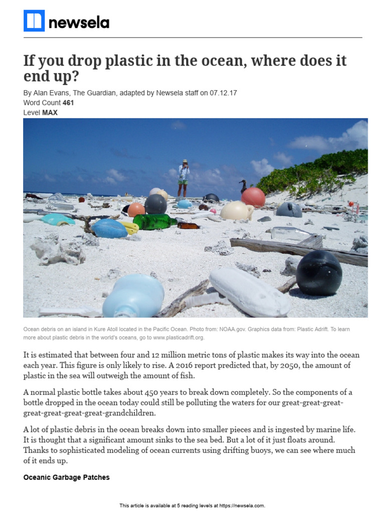 Elem Plastic in Oceans 32393 Article - Only | PDF | Oceans | Water