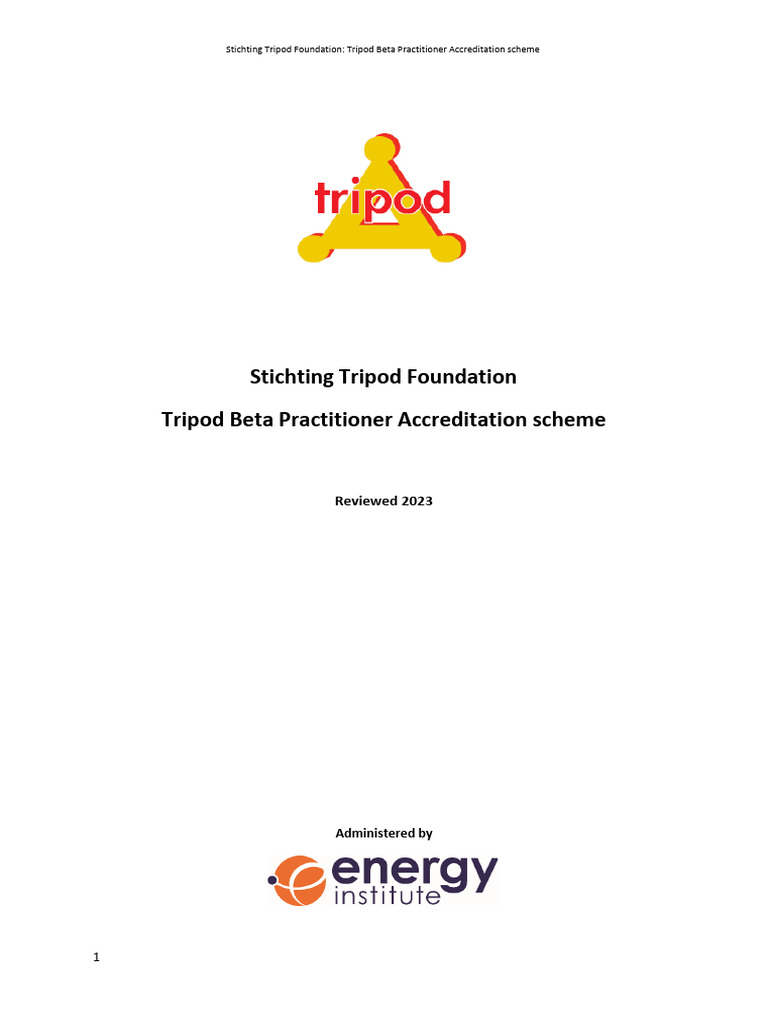 Tripod Beta Practitioner Certification Process 2023 | PDF