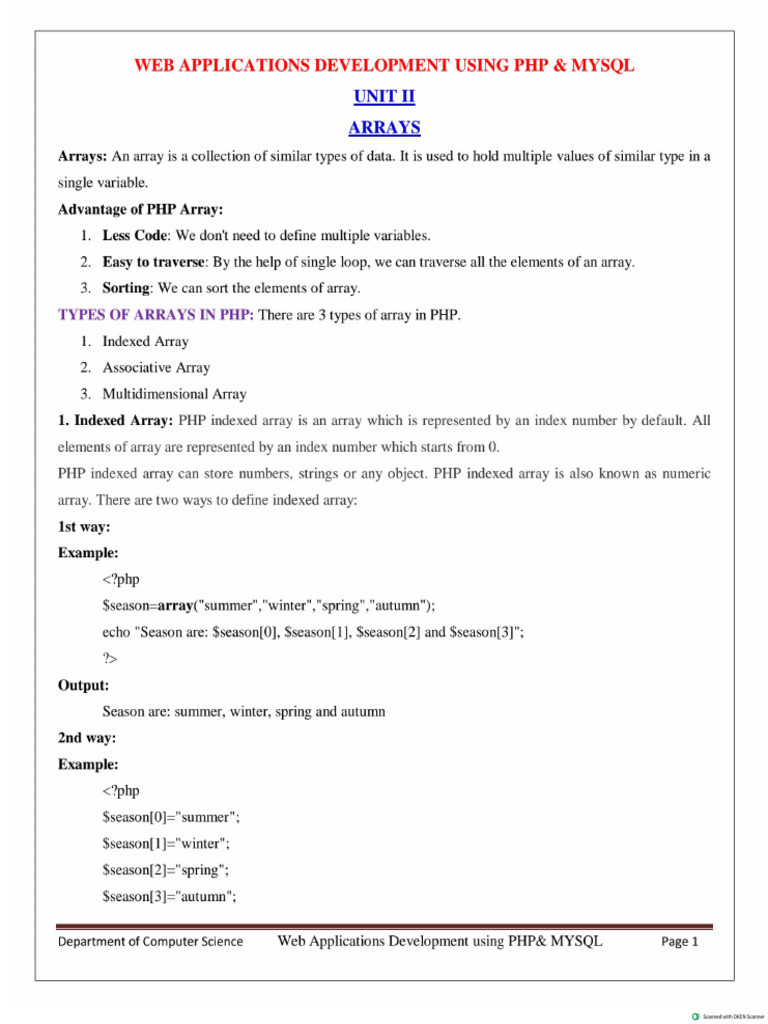 PHP Unit 2 EContent | PDF