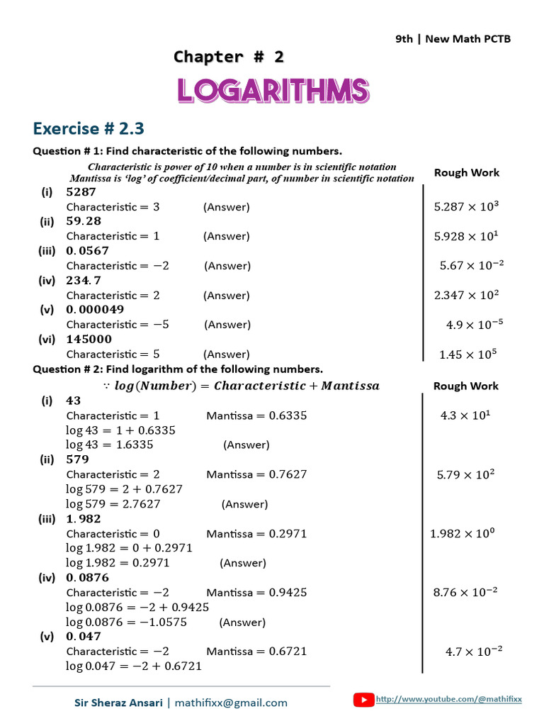 Math9 PCTB Sol Ex2 3 Sheraz Ansari | PDF | Arithmetic | Mathematics