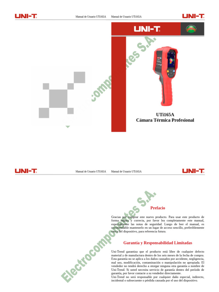 Termografía Manual Usuario UT165A | PDF