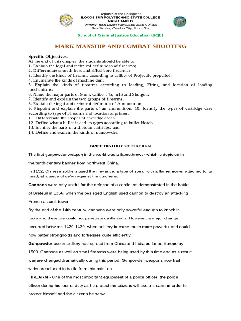 Pathfit 6 Lecture Notes Midterm | PDF | Firearms | Cartridge (Firearms)