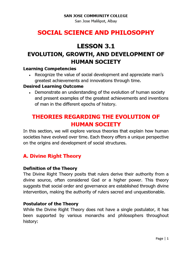 Evolution of Human Society Theories | PDF | Social Contract | Patriarchy