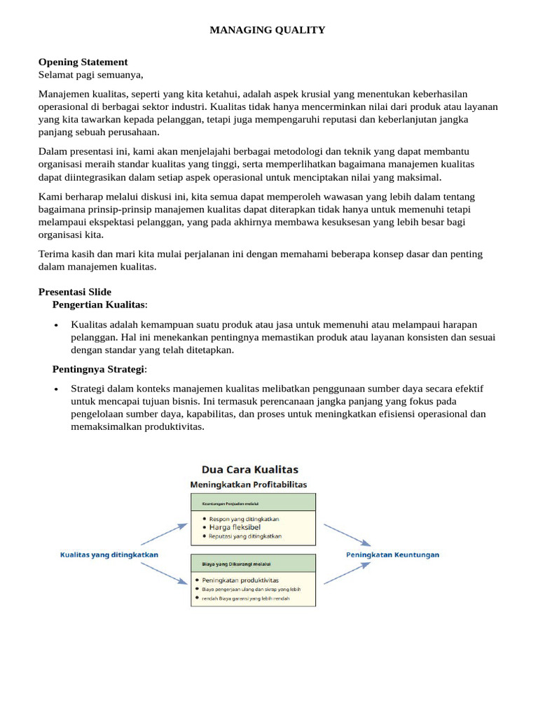 Managing Quality | PDF