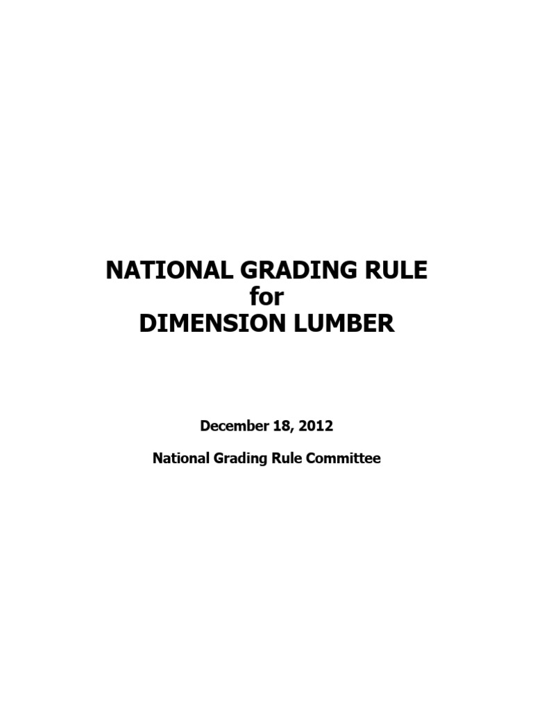 National Grading Rule for Dimension Lumber | PDF | Lumber | Wood