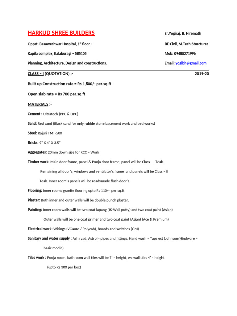 Class-I - Quotation | PDF