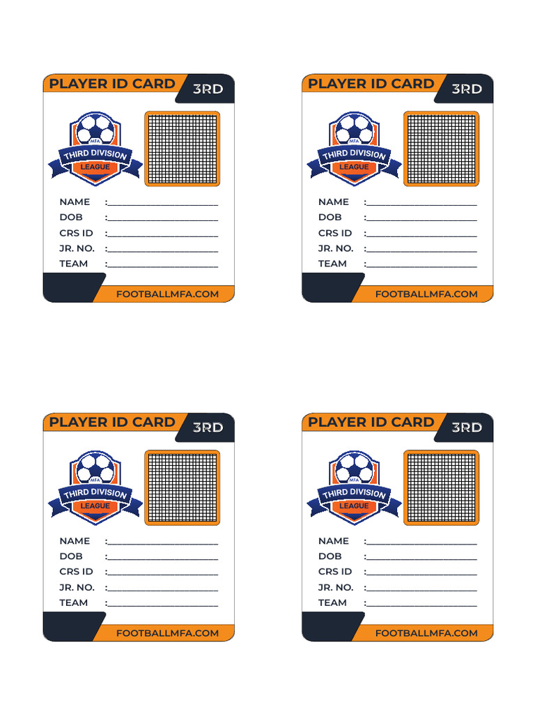 MFA Player and Official ID Cards | PDF
