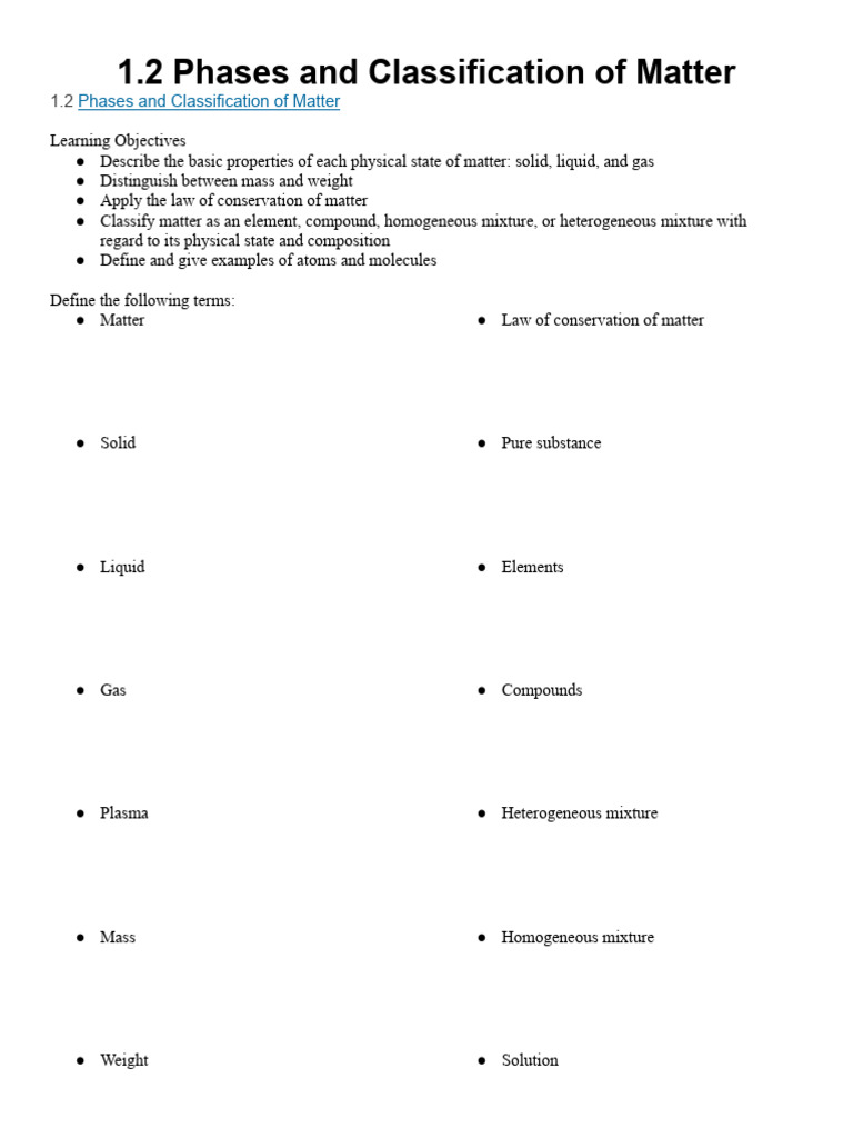 Phases and Classification of Matter | PDF