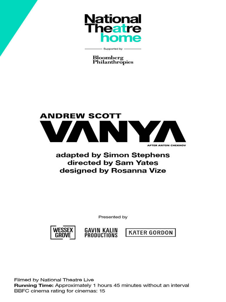 Vanya - National Theatre at Home - Program | PDF