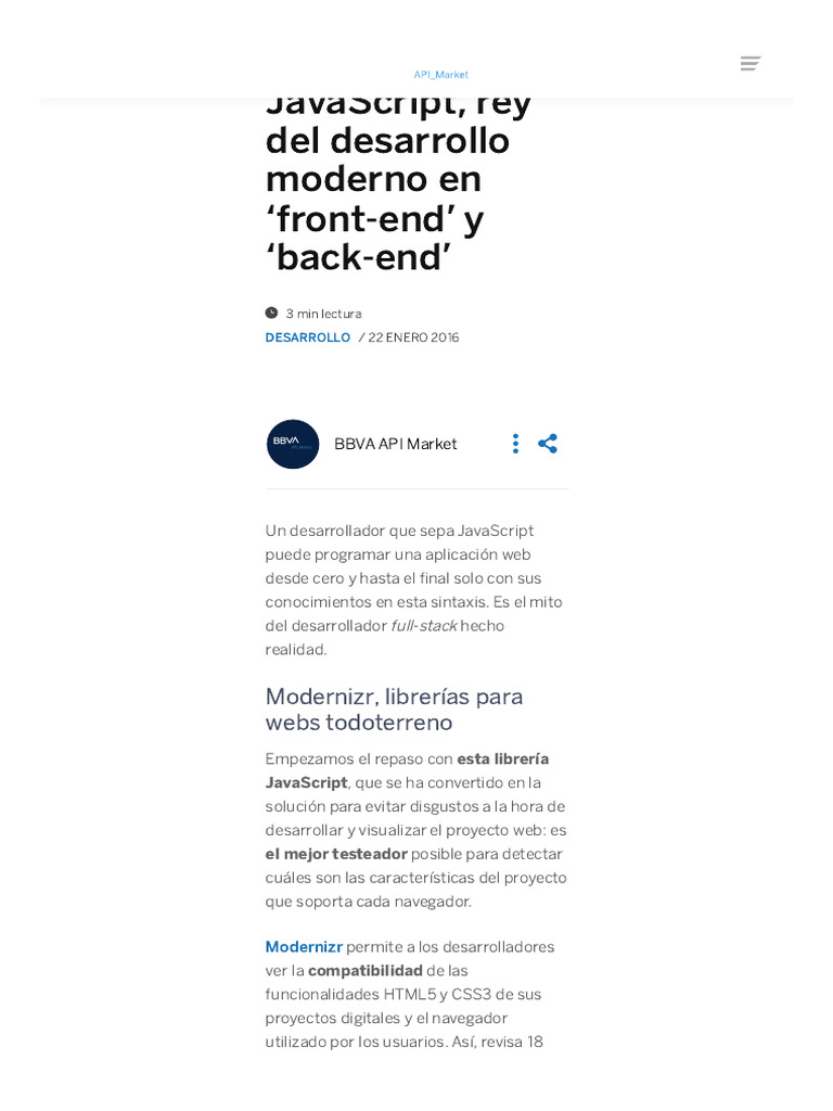BBVA (2016) - JavaScript, Rey Del Desarrollo Moderno en Front-End' y ...
