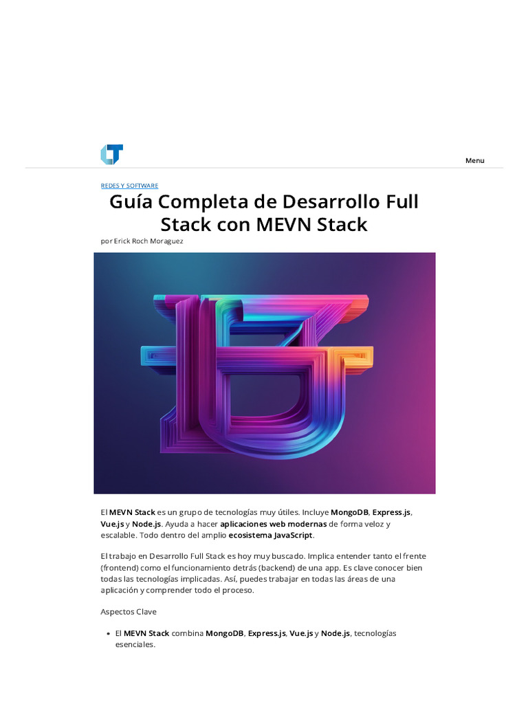 Guía Completa de Desarrollo Full Stack con MEVN Stack | PDF | Mongo Db | Script Java